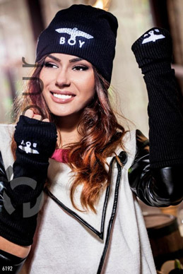 Шапочка и гетры на руки BOY (арт. 6192) ♡ интернет-магазин Gepur