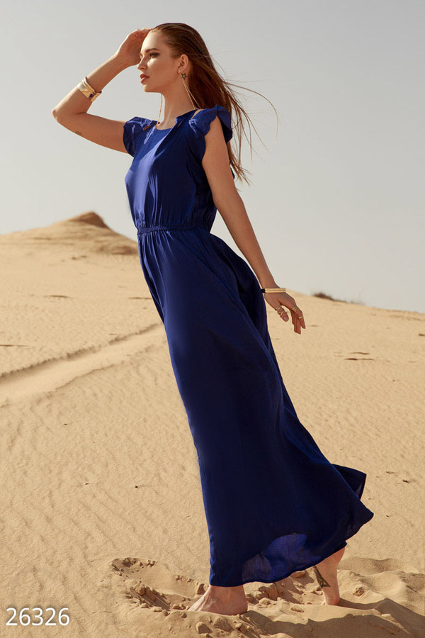 Длинный синий сарафан (арт. 26326) ♡ интернет-магазин Gepur