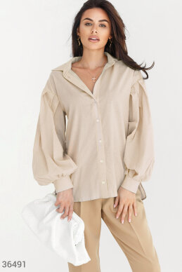Удлиненная свободная рубашка (№ 36491) ♡ Gepur - women clothes store
